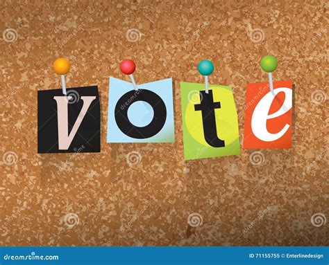 Vote Pinned Paper Concept Illustration Stock Vector Illustration Of Letters Voter 71155755