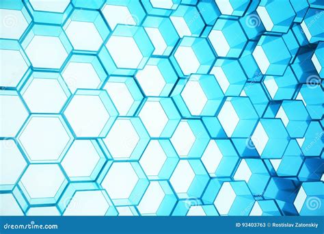 Abstract Blue Of Futuristic Surface Hexagon Pattern Hexagonal