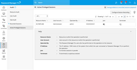 Video Record And Audit Privileged Sessions Password Manager Pro
