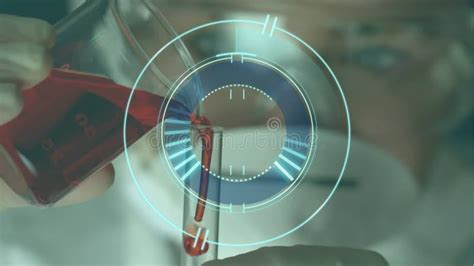 Animation Of Scope Scanning Over Caucasian Female Scientist Stock Video Video Of Digitally