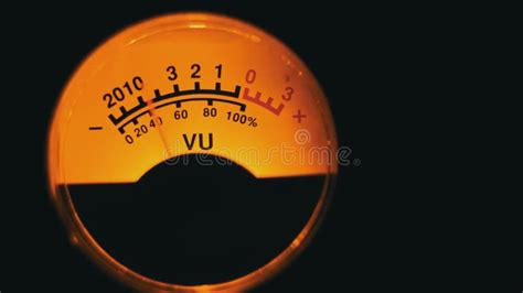 Analog Round Arrow Indicator Of Audio Signal Level With Yellow Backlight Stock Video Video Of