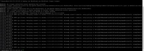amazon ec2 hadoop jar wordcount jar wordcount input output doesn t