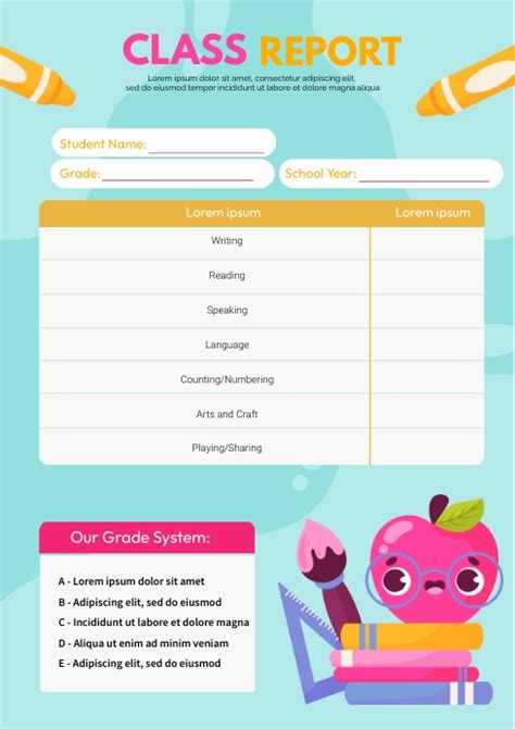 Class Report Template Postermywall