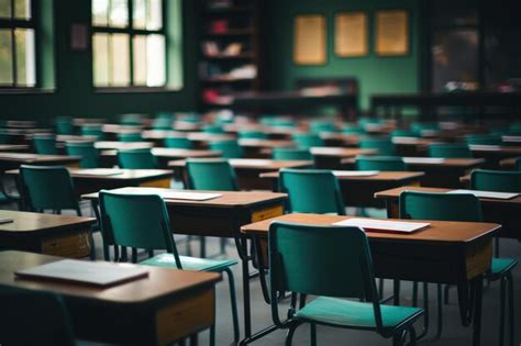 Empty Classroom Premium Ai Generated Image