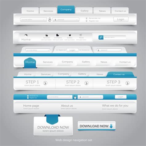 Premium Vector Web Navigation Set