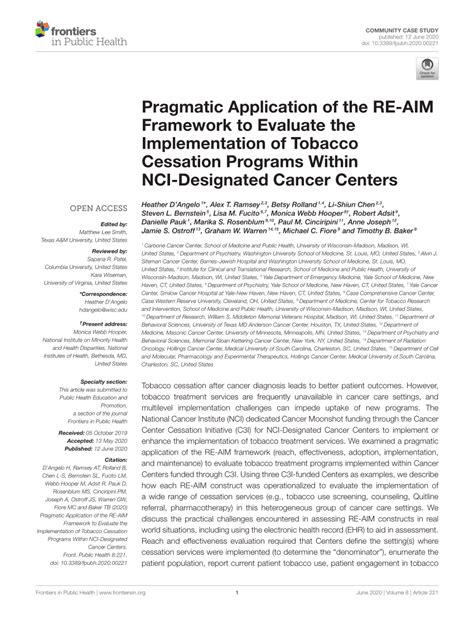 Pdf Pragmatic Application Of The Re Aim Framework To Evaluate The