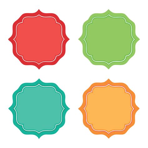 Full Colors Blank Labels And Badge Shapes Vector Art At Vecteezy