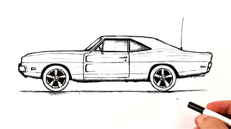 How To Draw A Dodge Charger Youtube