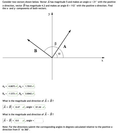 Solved Consider Two Vectors Shown Below Vector Vec A Has Chegg Com