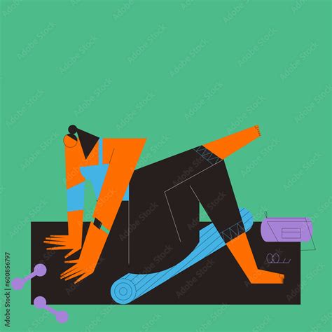 Young Adult Women Doing Foam Rolling Exercises And Practicing Body Postures For Exercises Young Adult Women Doing Foam Rolling Exercises And Practicing Body Postures For Exercises