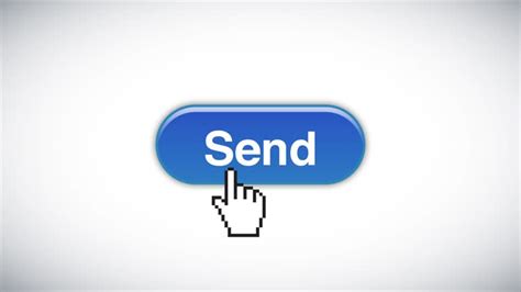 blue send web interface button clicked with mouse cursor 4k stock video