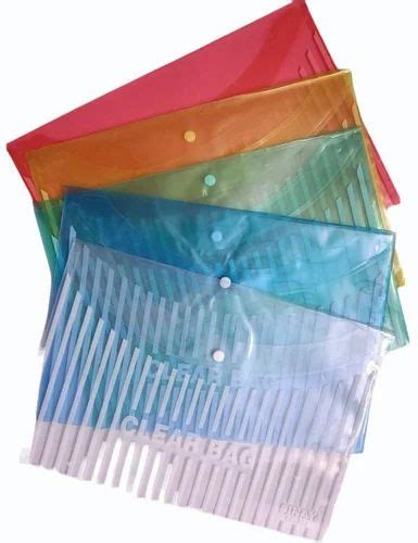 Pp Clear Bag Button Folder Red A4 At Rs 8 Piece In Delhi Id 22288794612