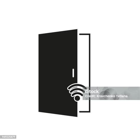 무선 도어 개요 아이콘 벡터 자동 개방 도어 현대 입구 웹 사이트 디자인 로고 앱 Ui용 벡터 그림입니다 가까운에 대한 스톡 벡터 아트 및 기타 이미지 Istock