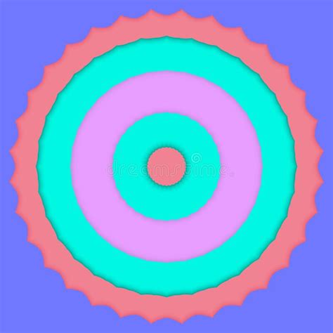 Colorful And Elegant Abstract Symmetrical Circles With 3d Shapes Isolated On Pink Background