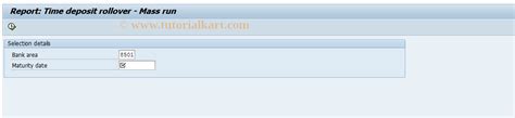 Bca Us Tdro1 Sap Tcode Time Deposit Rollover Mass Run