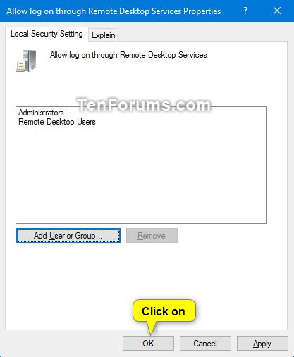 Allow Or Prevent Users And Groups To Log On With Remote Desktop Tutorials