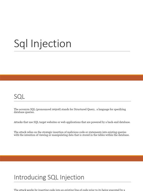 ethics lect6 sql injection pdf databases sql