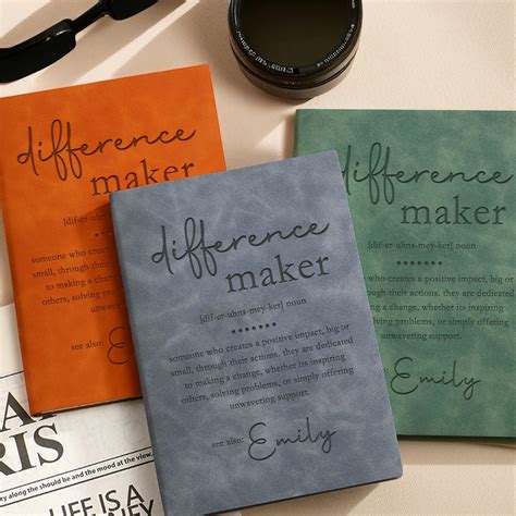 Personalized Difference Maker Journal Coworker Birthday T Difference Maker Definition T