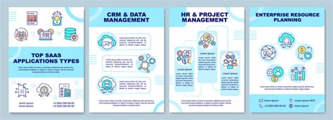 Top Saas Applications Types Brochure Template Vector Image