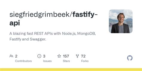 Github Siegfriedgrimbeekfastify Api A Blazing Fast Rest Apis With