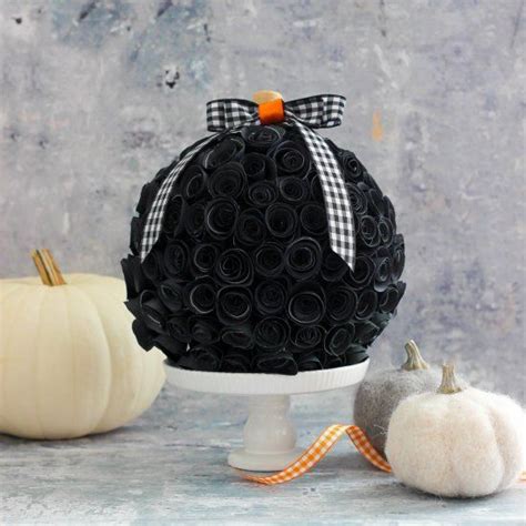 Make Your Own Rolled Paper Flower Pumpkin For Halloween Using