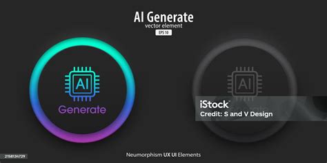 Generative Ai Buttons A Set Of Active And Inactive Black Buttons With