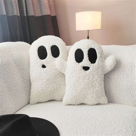 Teddy Fabric Ghost Pillow Halloween And Christmas Decor Etsy