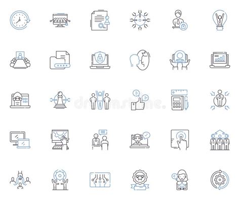 Corporate Partnership Line Icons Collection Collaboration Synergy