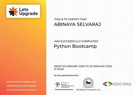Pythonprogramming Letsupgrade Continuouslearning Abinaya S