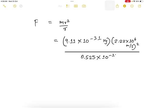solved the speed of the electron is approximately 2 22 106 m s find