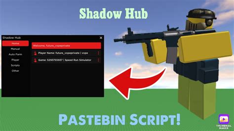 Speed Run Simulator Script Pastebin Shadow Hub OP YouTube
