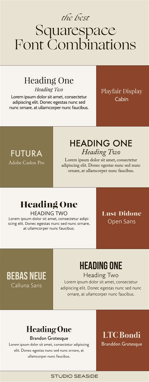 The Best Squarespace Font Combinations Studio Seaside