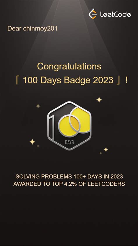 Received 100 Days Badge On Leetcode Chinmoy Thakuria Posted On The Topic Linkedin