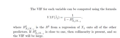 R What Does Regression Of Predictor Onto All Of The Other Predictors