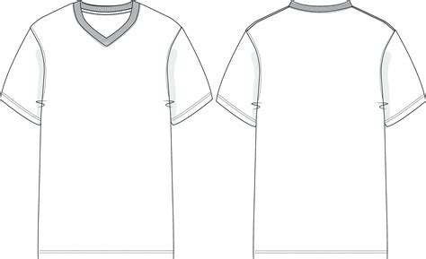 V Neck T Shirt Svg Vector Cad Mens V Neck Tshirt Technical Drawing
