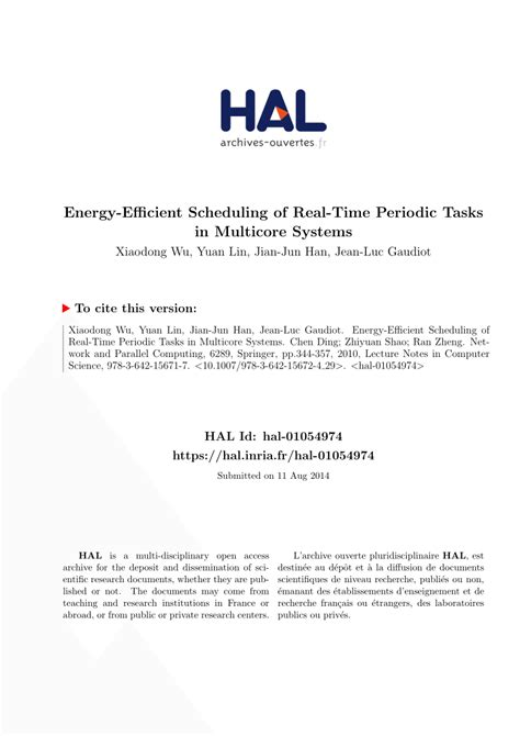 Pdf Energy Efficient Scheduling Of Real Time Periodic Tasks In
