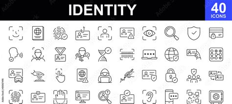 Identity Icon Set Identity Web Icons In Line Style Contains Such
