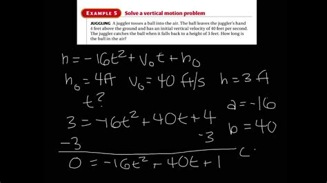 Projectile Motion Word Problems Youtube