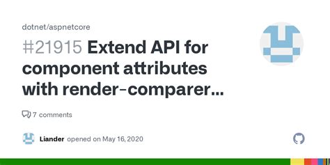 Extend Api For Component Attributes With Render Comparer Different From