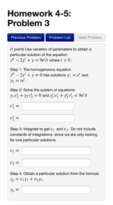 Solved Homework 4 5 Problem 1 Previous Problem Problem List