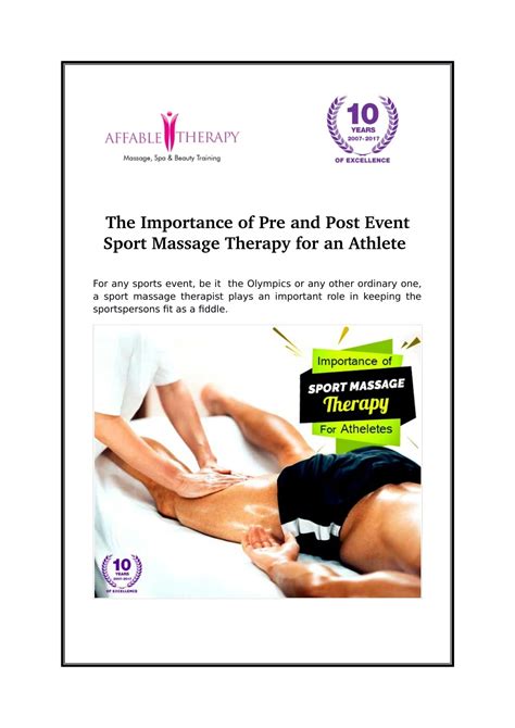 Ppt The Importance Of Pre And Post Event Sport Massage Therapy For An