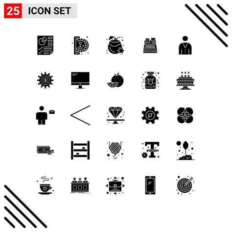 25 Creative Icons Modern Signs And Symbols Of Human Shopping Coconut Printer Fax Editable Vector