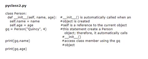 pyclass2 py class person def init self name