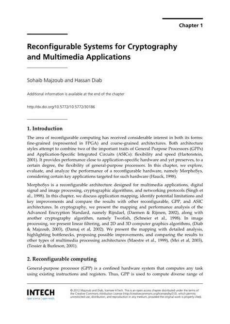 Pdf Reconfigurable Systems For Cryptography And … Pdfs 38442 Intech
