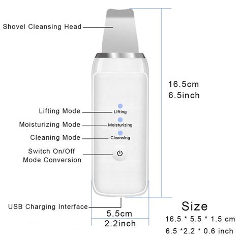 Badu Bg Ултразвуково дълбоко почистване на лицето Скрубер за кожата Премахване на мръсотия Черни