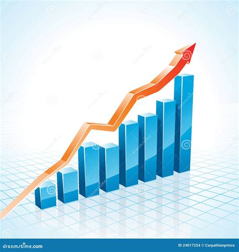 3d Business Growth Bar Graph Stock Vector Image 24017254