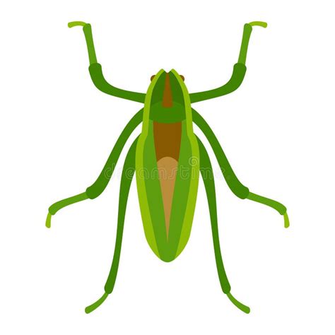 Grasshopper Bug Insect Pixel Art Game Cartoon Icon Stock Vector