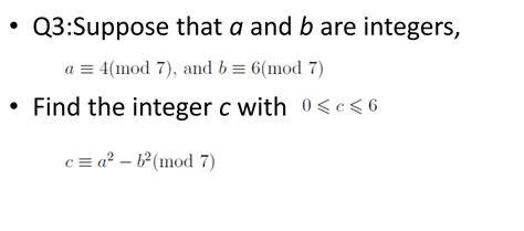 Solved Suppose That A And B Are Integers A Implies 4 Mod Chegg Com