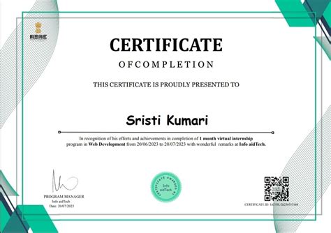 Sristi Kumari On Linkedin Connections Internship Intern Infoaidtech Iad Webdevelopment