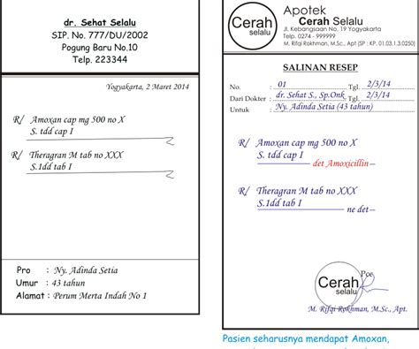 Contoh Copy Resep Iter 3x Coop Resega Salinan Resep Adalah Salinan